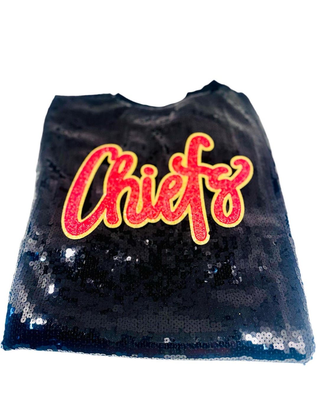 Chiefs Sequin Iron-on Patch: Red Sequins, Gold Glitter (11x7.5 In) - Etsy