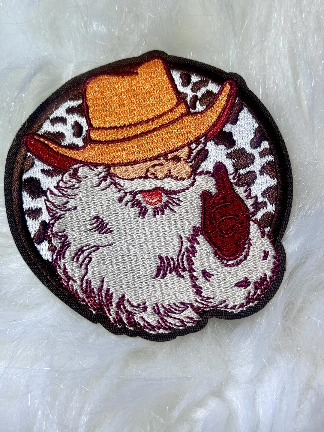 Cowboy Santa Patch, Cowboy Christmas Patch, Western Christmas Patch ...