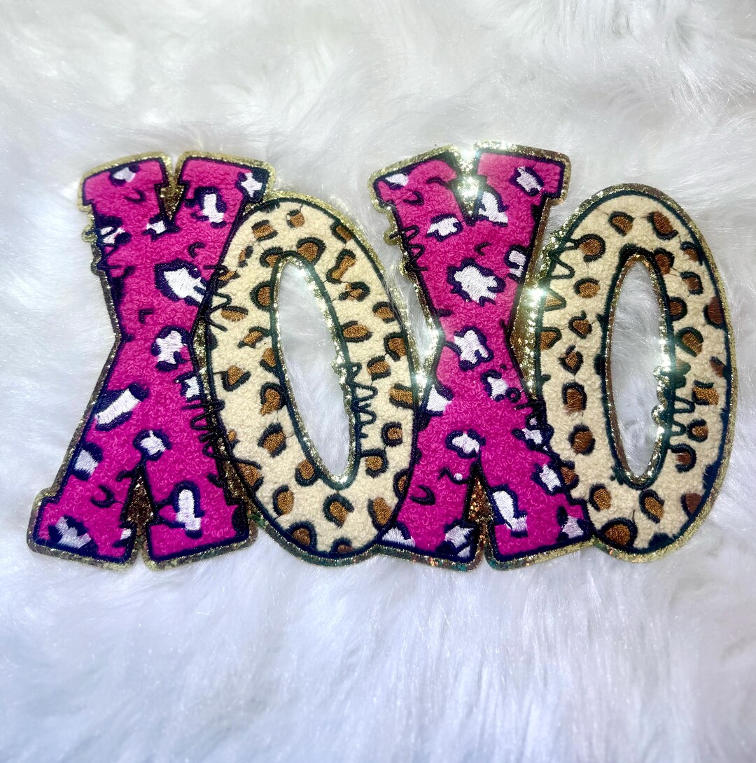 Valentine's Patch, XOXO Patch, Chenille Patch, Love Patch, Iron on Patch, Leopard Valentines ...