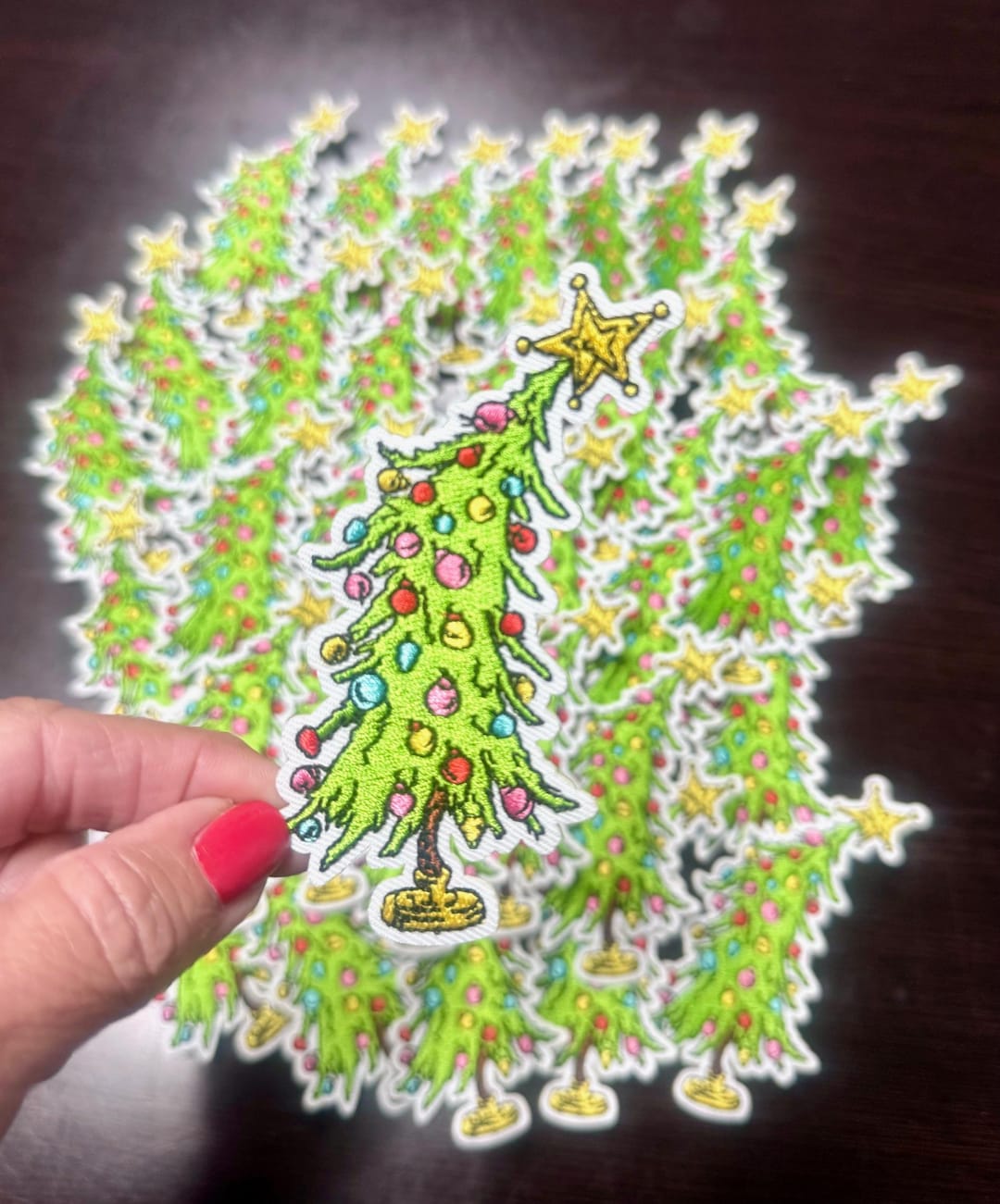 Whimsical Christmas Tree Patch: Embroidered Holiday DIY (3.5 In) - Etsy