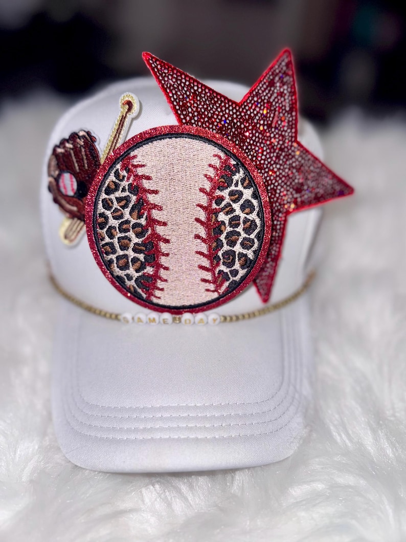Cheetah Baseball Glitter Iron on Patch, DIY Trucker Hat Patch - Etsy