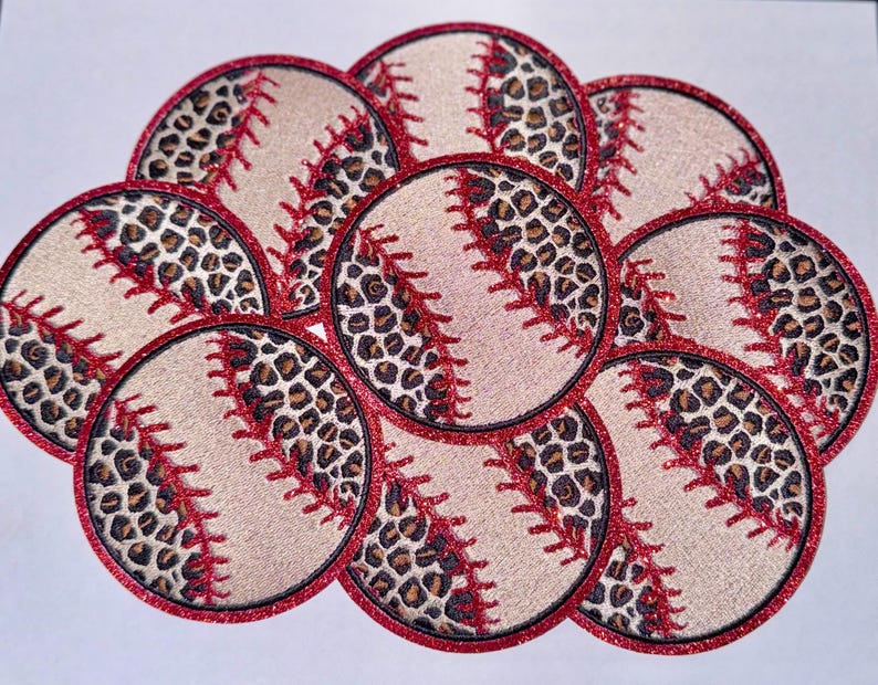 Cheetah Baseball Glitter Iron on Patch, DIY Trucker Hat Patch - Etsy