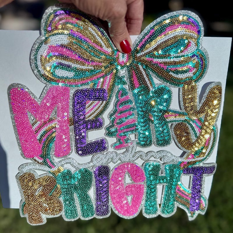 Sequin Press on Christmas - Etsy