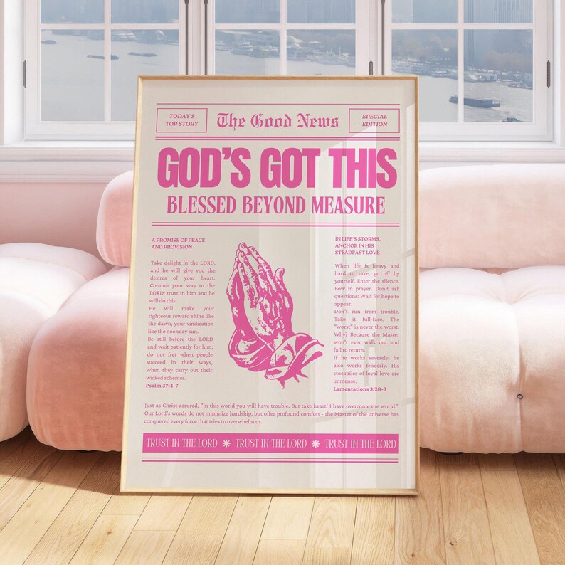Modern Scripture Wall Art Bible Verse Newspaper Print Aesthetic ...