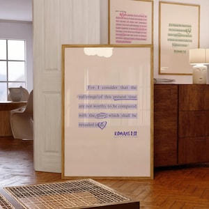 Bible Verse Wall Art Set of 3 Religious Prints Romans Jeremiah ...