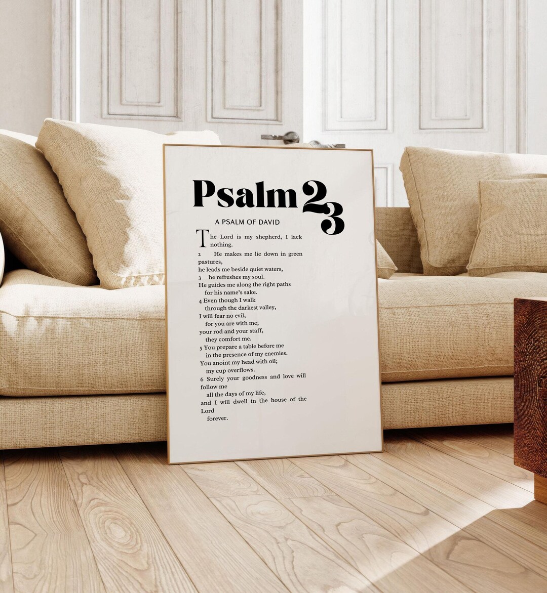 Psalm 23 Print the Lord is My Shepherd Art Minimalist Christian Wall ...