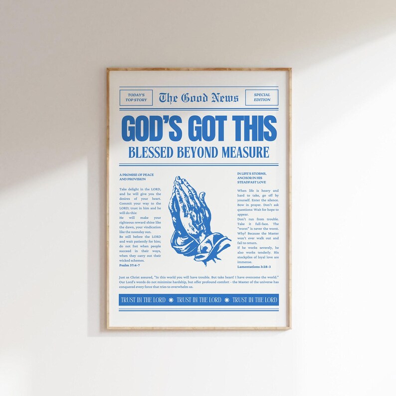 Retro Bible Verse Art Bible Verse Newspaper Print Aesthetic Christian ...