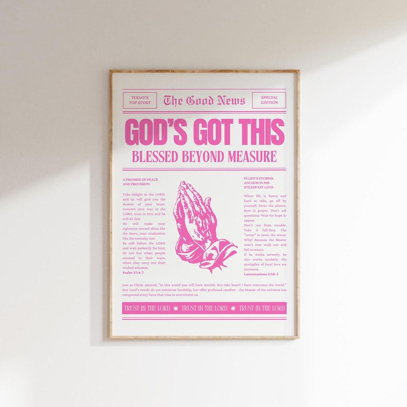 Modern Scripture Wall Art Bible Verse Newspaper Print Aesthetic ...