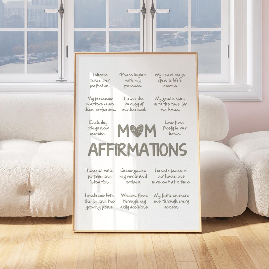 Mom Affirmations Wall Art Christian Wall Art Minimalist Christian Art ...