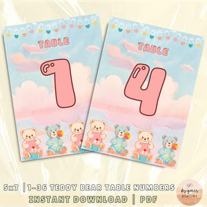 Baby Birthday Table Numbers Printable Baby Shower Table Numbers Sign ...