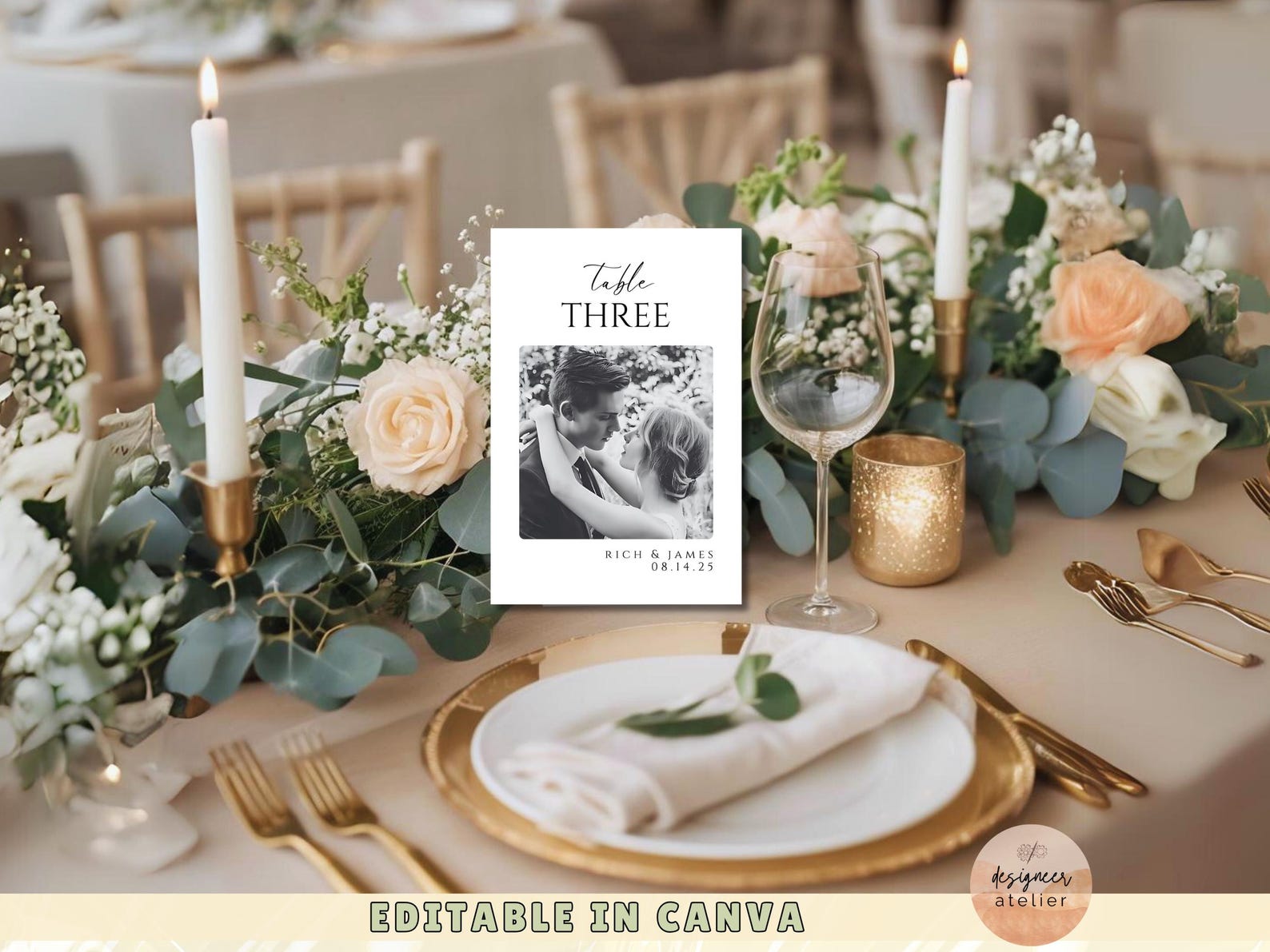 Printable Photo Table Numbers 5x7 Editable Wedding Photo Table Numbers ...