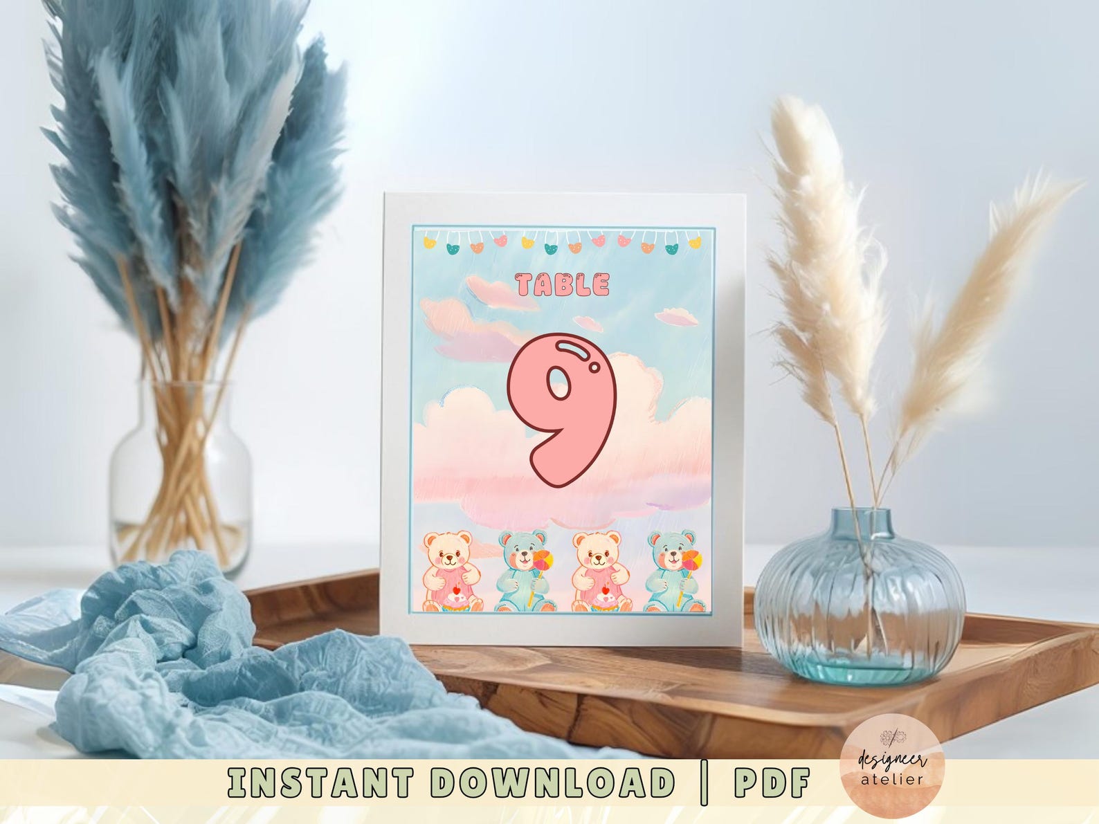 Baby Birthday Table Numbers Printable Baby Shower Table Numbers Sign ...