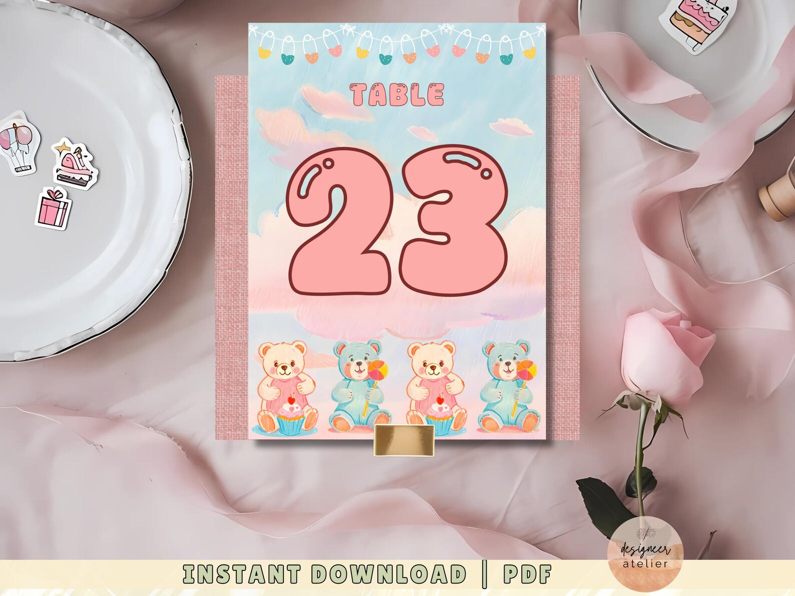 Baby Birthday Table Numbers Printable Baby Shower Table Numbers Sign ...