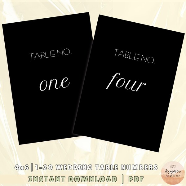 Black Table Numbers - Etsy