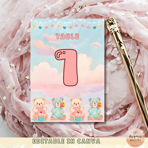 Baby Birthday Table Numbers Printable Baby Shower Table Numbers Sign ...