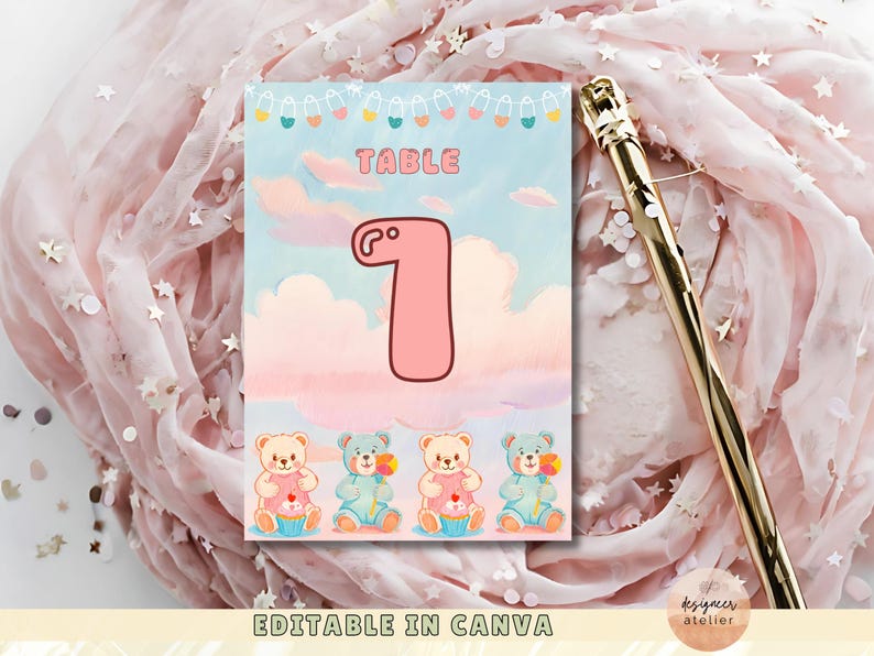 Baby Birthday Table Numbers Printable Baby Shower Table Numbers Sign ...