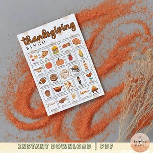 Thanksgiving Bingo Game Cards Printable Kids Activity Thanksgiving ...