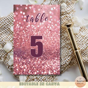 Pink Birthday Table Numbers Printable Reception Modern Table Numbers ...