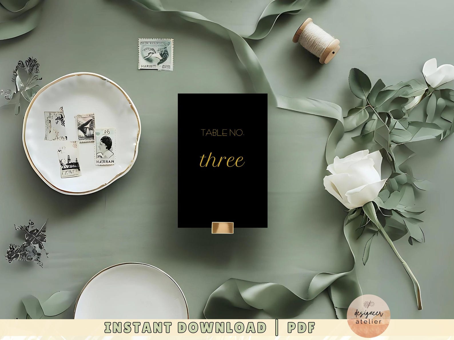 Modern Table Numbers Wedding Gold and Black Script Table Numbers ...