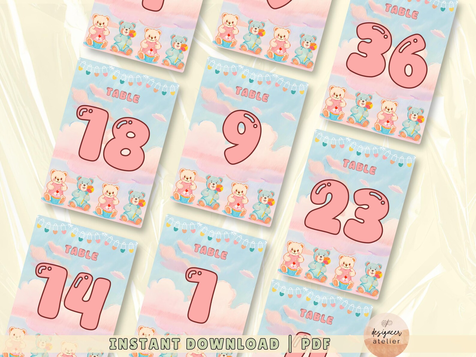 Baby Birthday Table Numbers Printable Baby Shower Table Numbers Sign ...