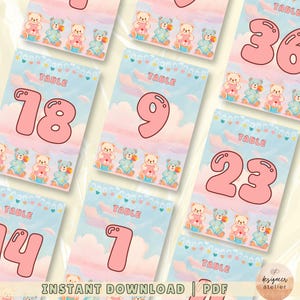 Baby Birthday Table Numbers Printable Baby Shower Table Numbers Sign ...