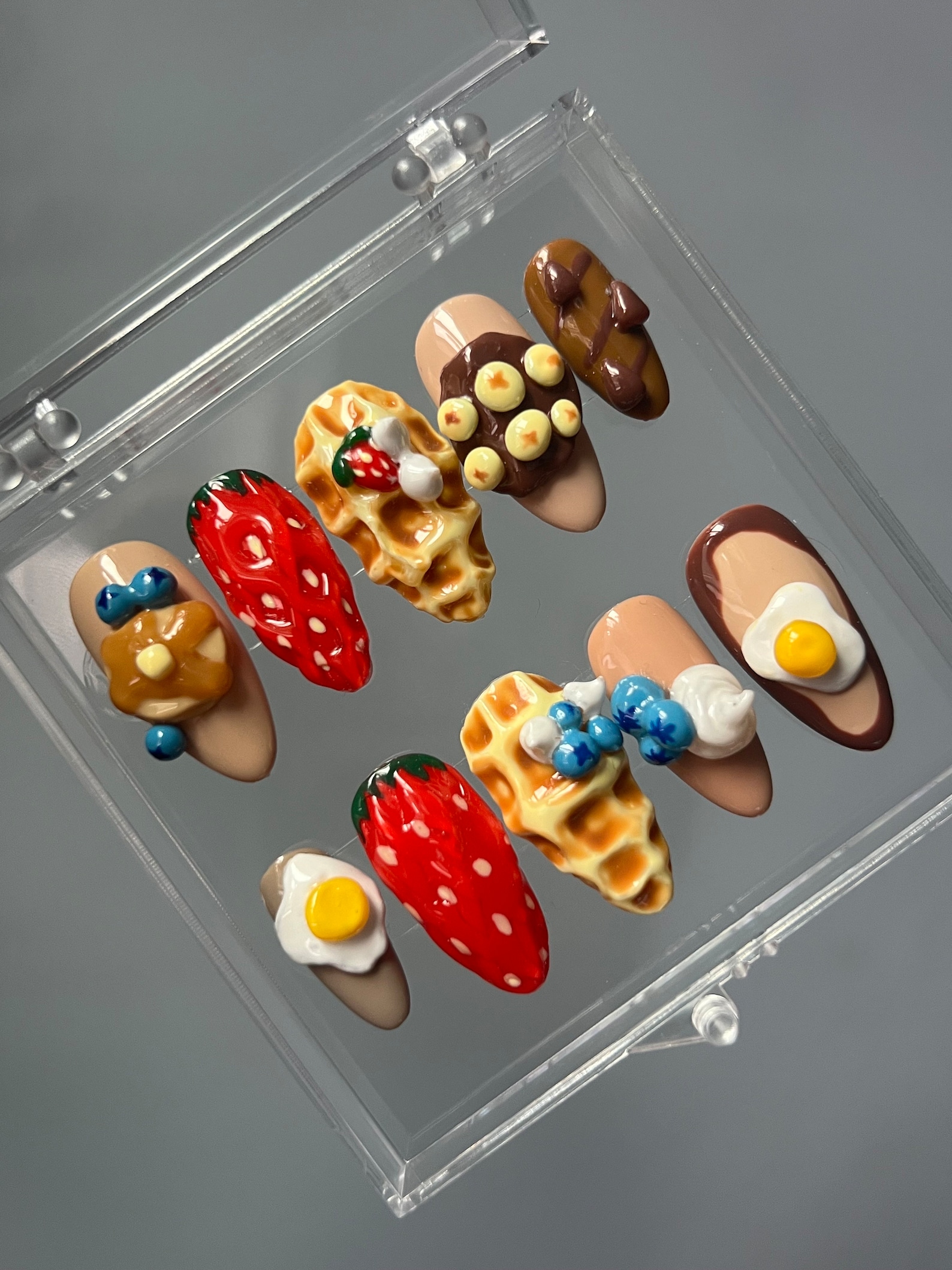 Breakfast Themed Nails Brunch Nails Press on Nails 3D Fruit Nails ...