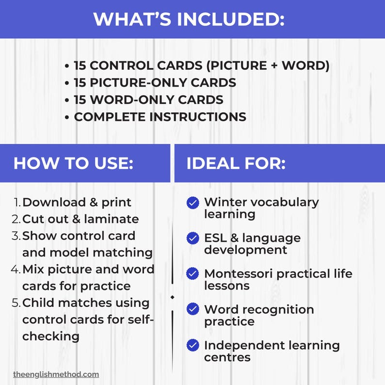 Winter Clothing 3-part Cards | Montessori Language | Real Photos ...