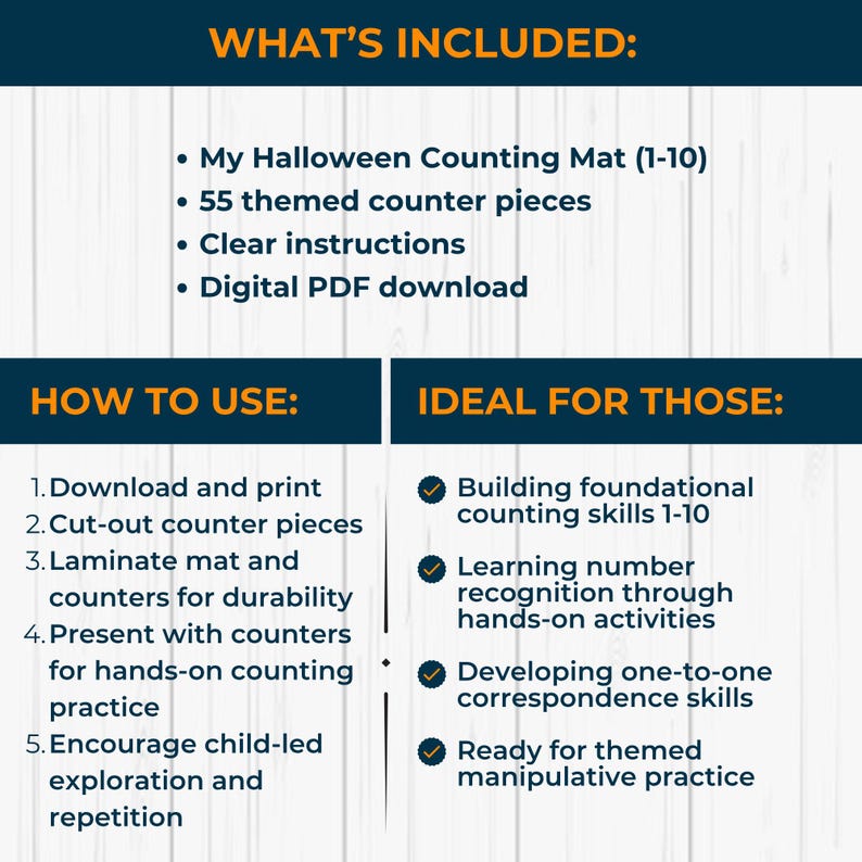 My Halloween Counting Mat | Numbers 1-10 | Montessori Math | Preschool ...
