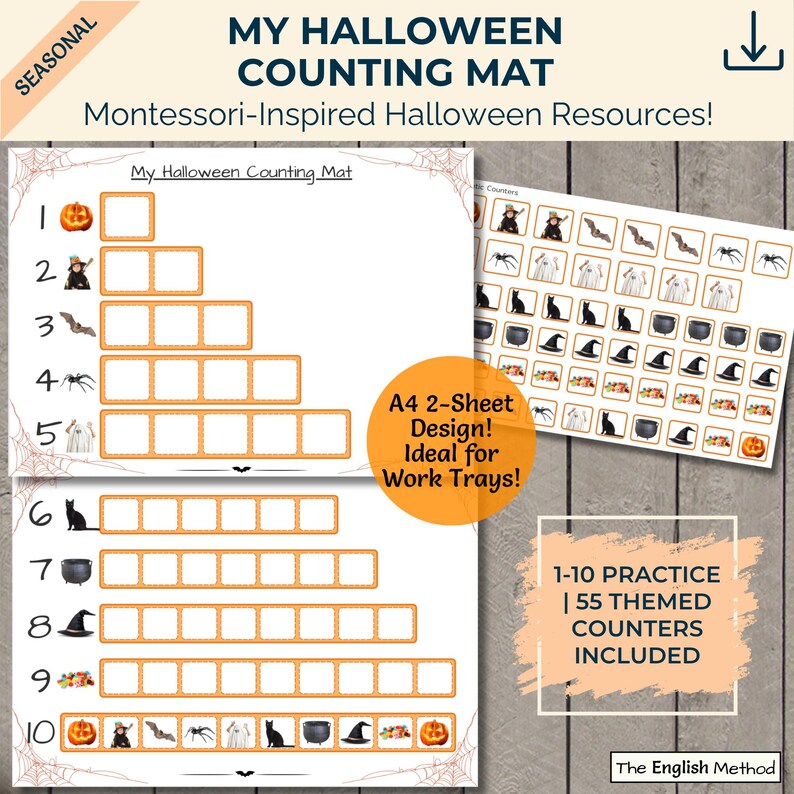 My Halloween Counting Mat | Numbers 1-10 | Montessori Math | Preschool ...