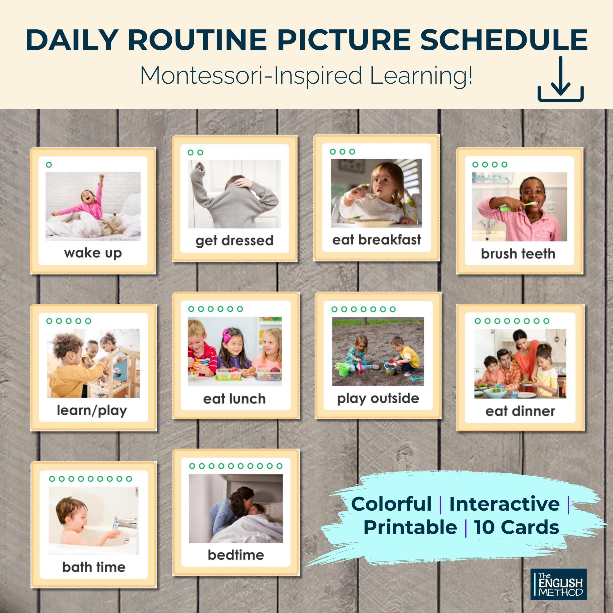 Daily Routine Picture Schedule | Montessori-inspired | Printable Visual ...