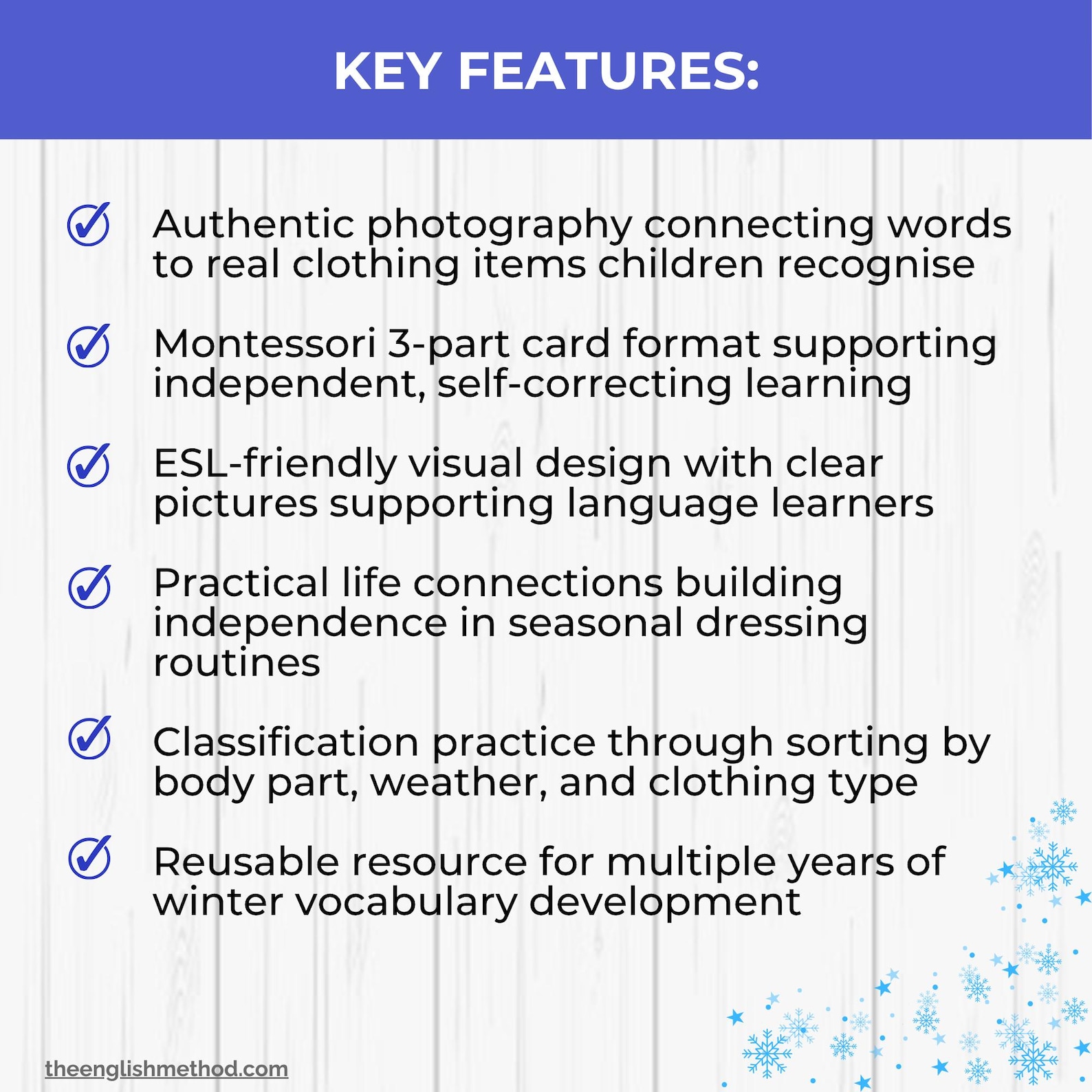 Winter Clothing 3-part Cards | Montessori Language | Real Photos ...