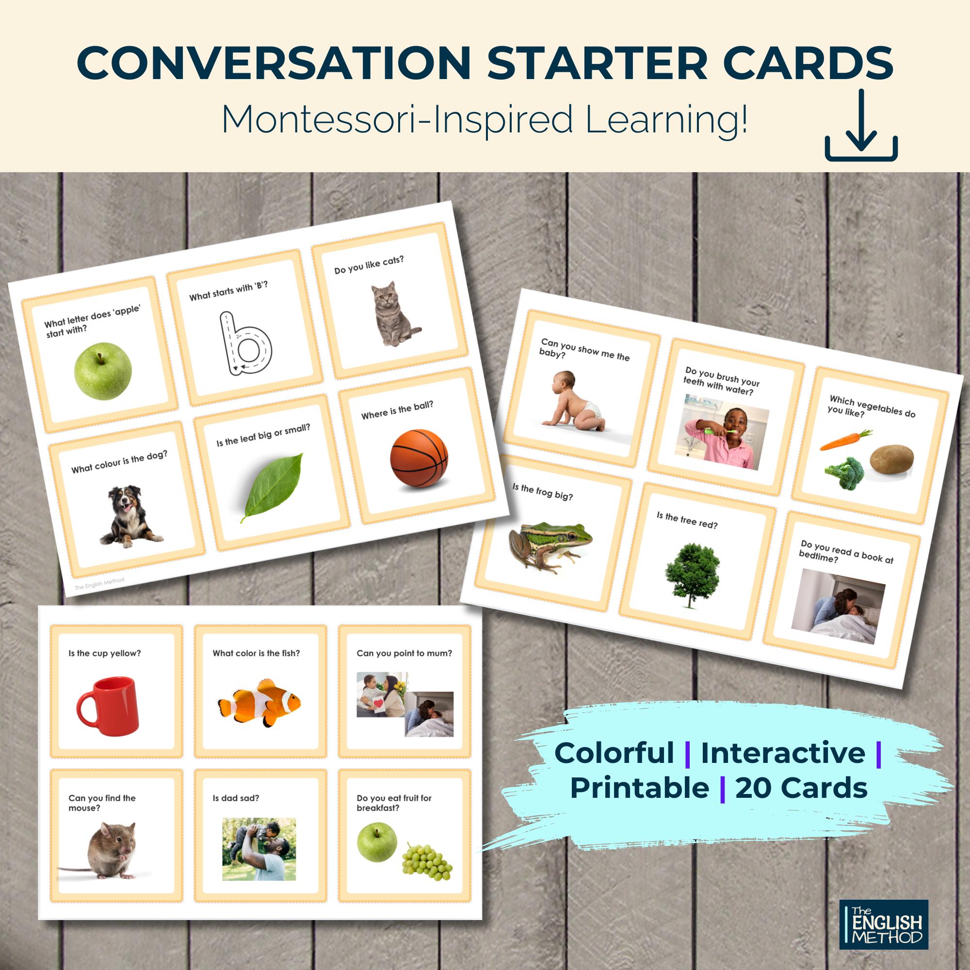 Conversation Starter Cards | Montessori-inspired | Printable Language ...