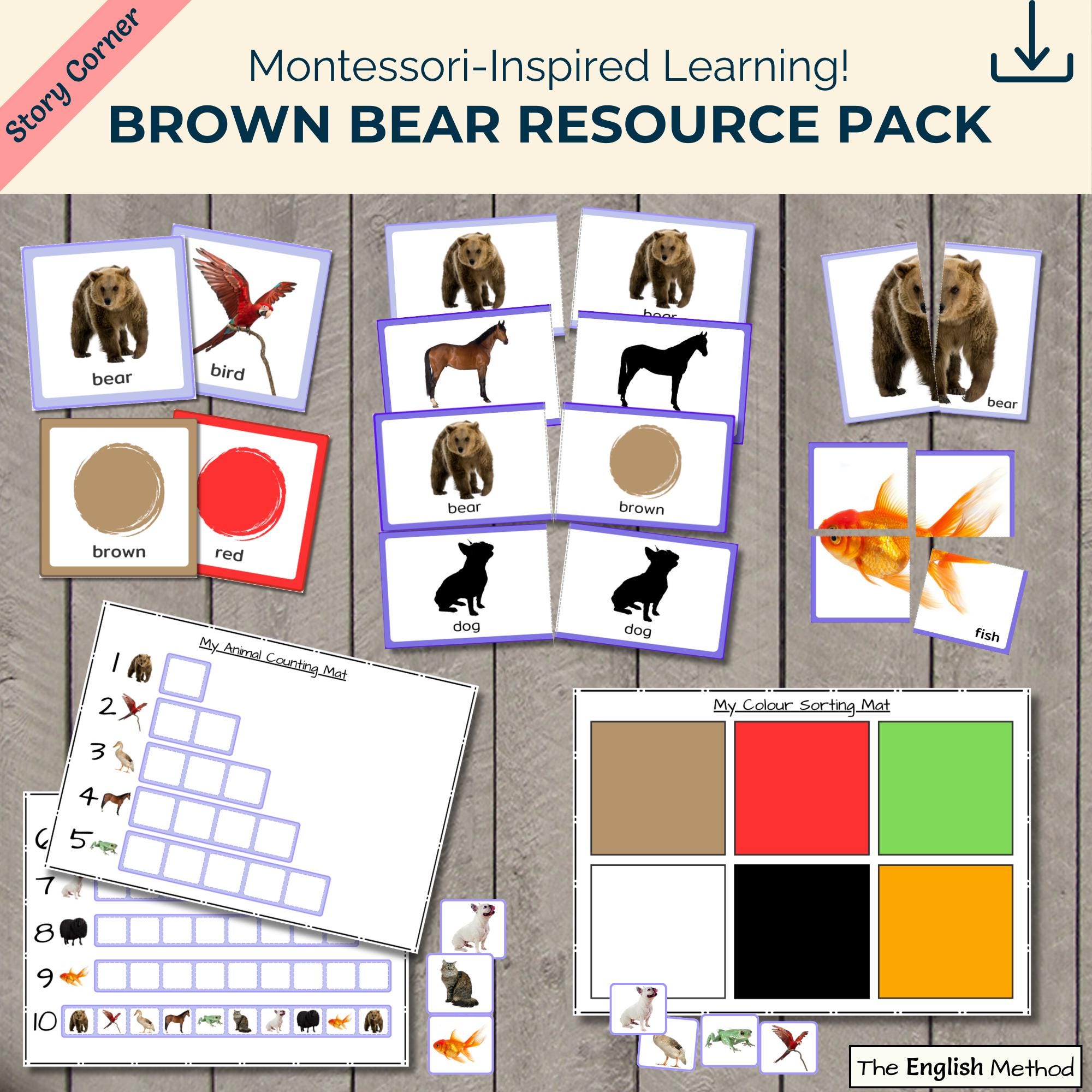 Brown Bear Story Resource Pack | Printable Montessori-inspired ...