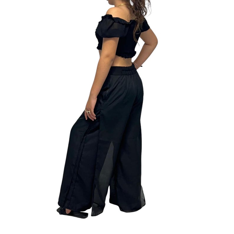 Women Palazzo Pants, Double Fabric, Polyester and Chiffon, Double Layer ...