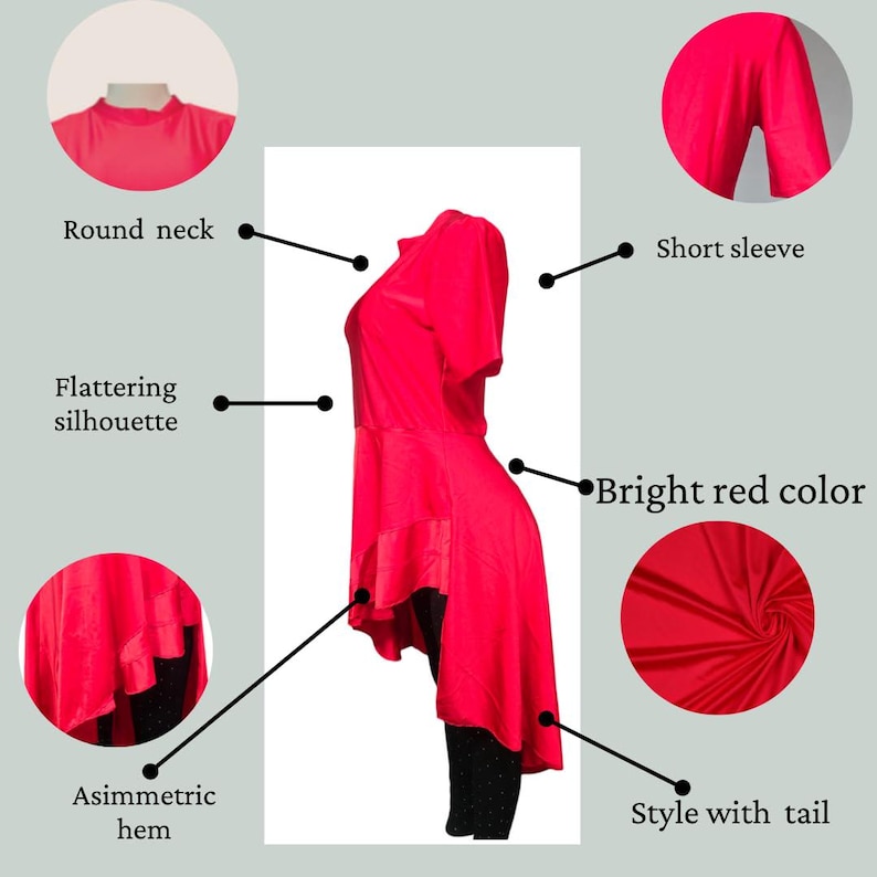 Womens Asymmetrical High Low Tunic Top, Short Sleeve. - Etsy