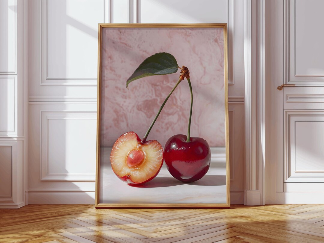 Cherry Art,red Cherries Poster,preppy Trendy,girls Apartment, Digital ...