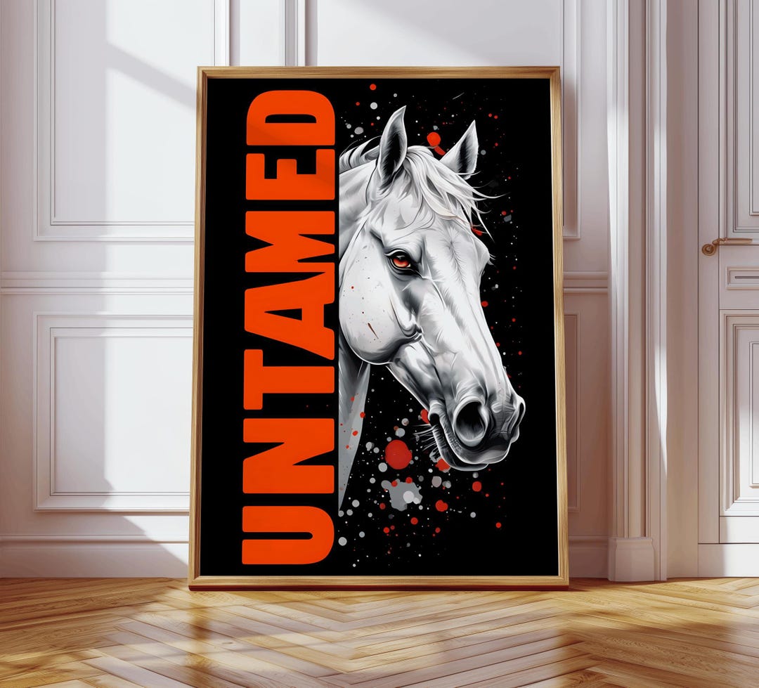 Horse Wall Art, Untamed Gothic Stallion, Fantasy Design, Fierce Urban ...