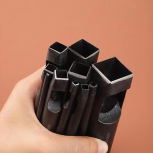 Square Leather Hole Punch Set Flat Hollow Shape Hand Press Anti-rust ...