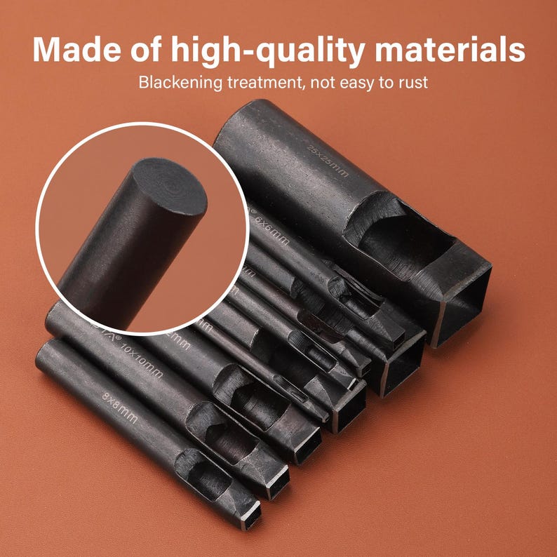 Square Leather Hole Punch Set Flat Hollow Shape Hand Press Anti-rust ...