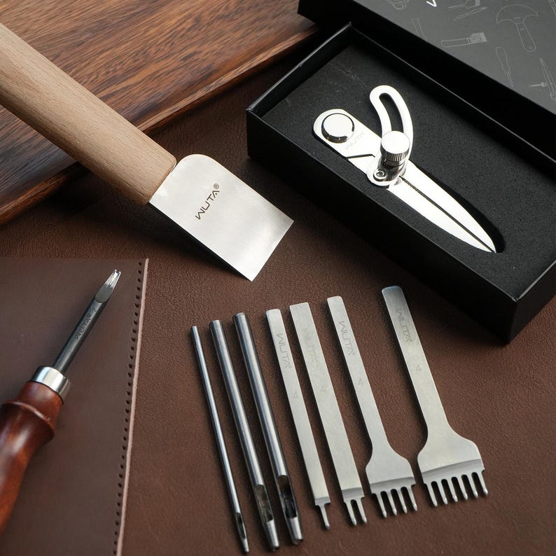 63/74PCS Leather Craft Working Tools Kit for Beginners Tooling Sewing ...