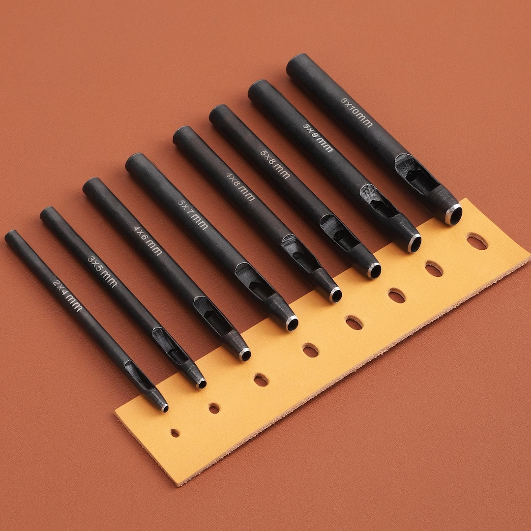 Oval Leather Hole Punch Set Hollow Punch Cutter Tool Anti-rust Leather ...