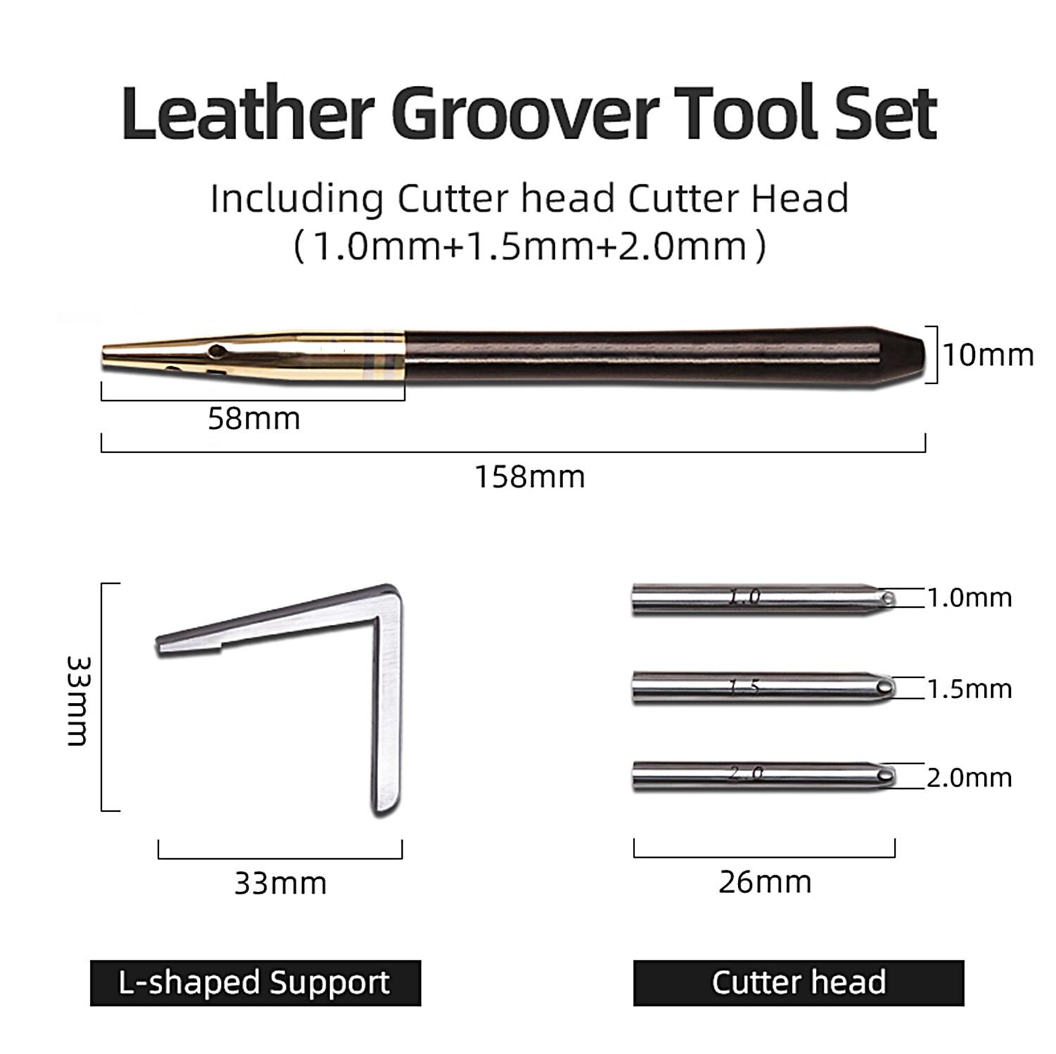 M390 Steel Head Leather Groover Tool Advanced Vegetable Tanned Edge ...