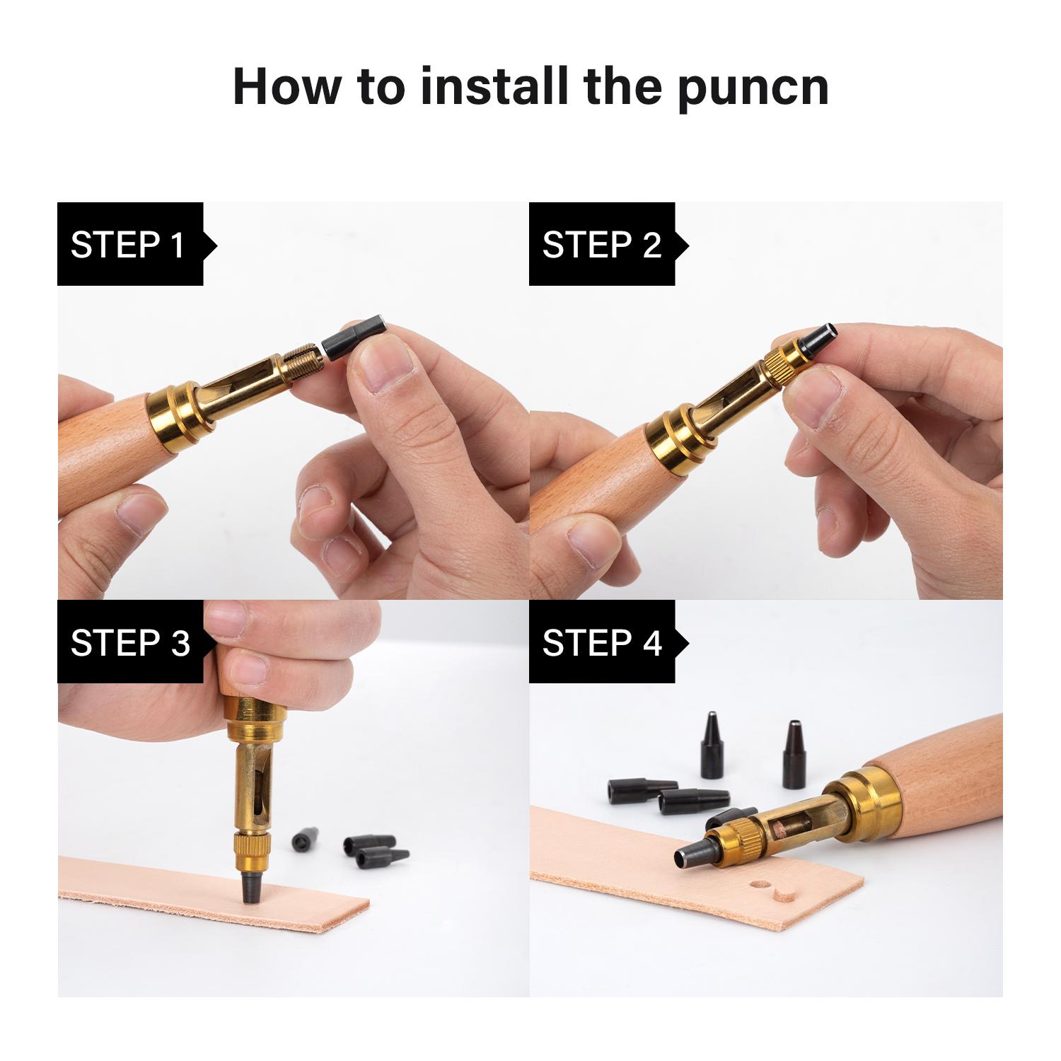 Adjustable Screw Hole Punch Tool Belt Leather Hole Punching ...