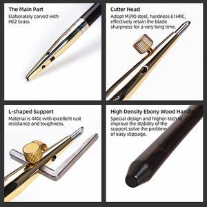 M390 Steel Head Leather Groover Tool Advanced Vegetable Tanned Edge ...