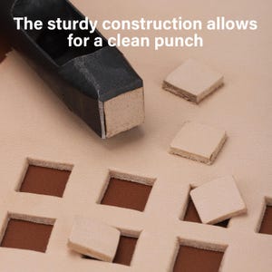 Square Leather Hole Punch Set Flat Hollow Shape Hand Press Anti-rust ...