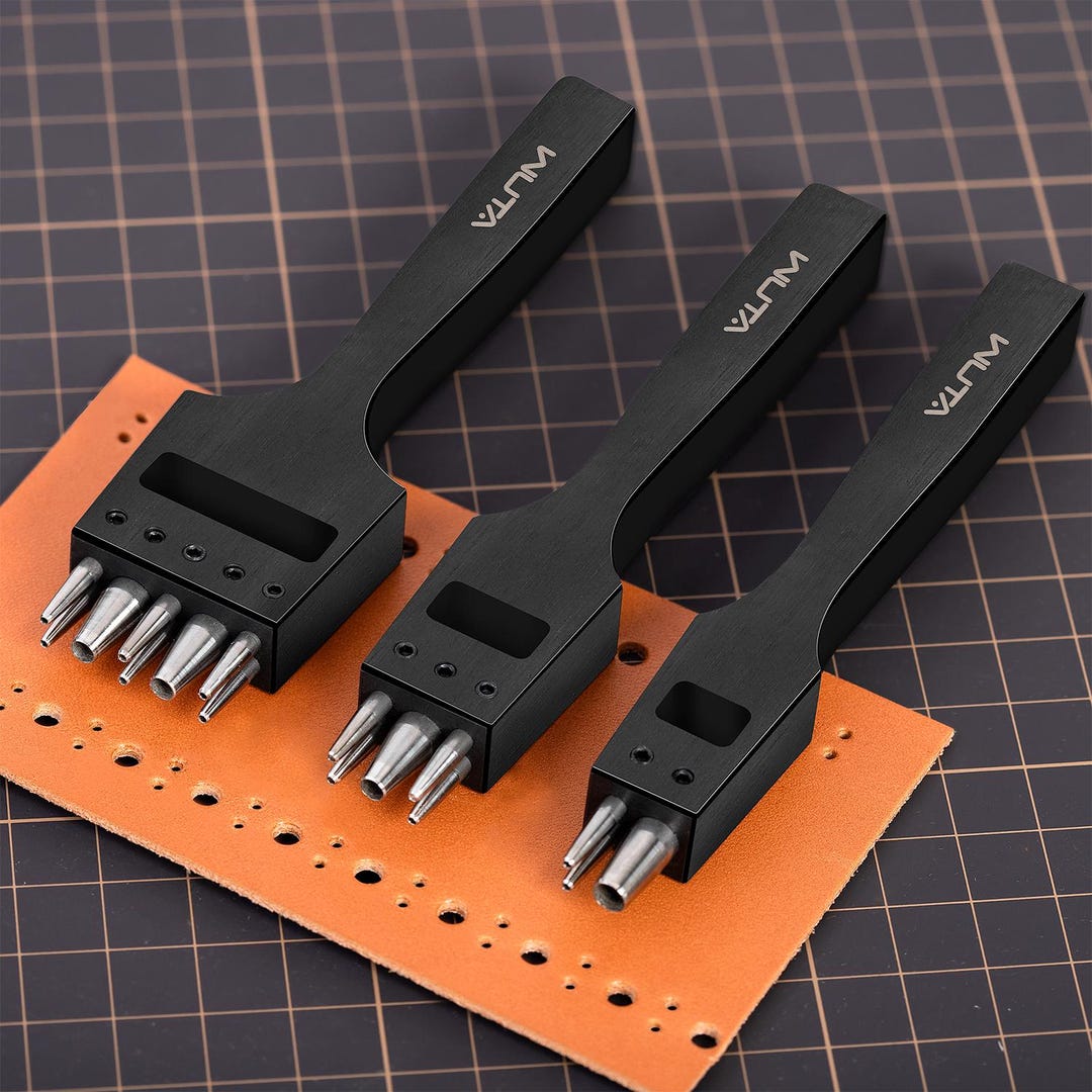 Brogue Style Leather Hole Punches 3/5/8 Holes Puncher Diameter 1mm+3mm ...