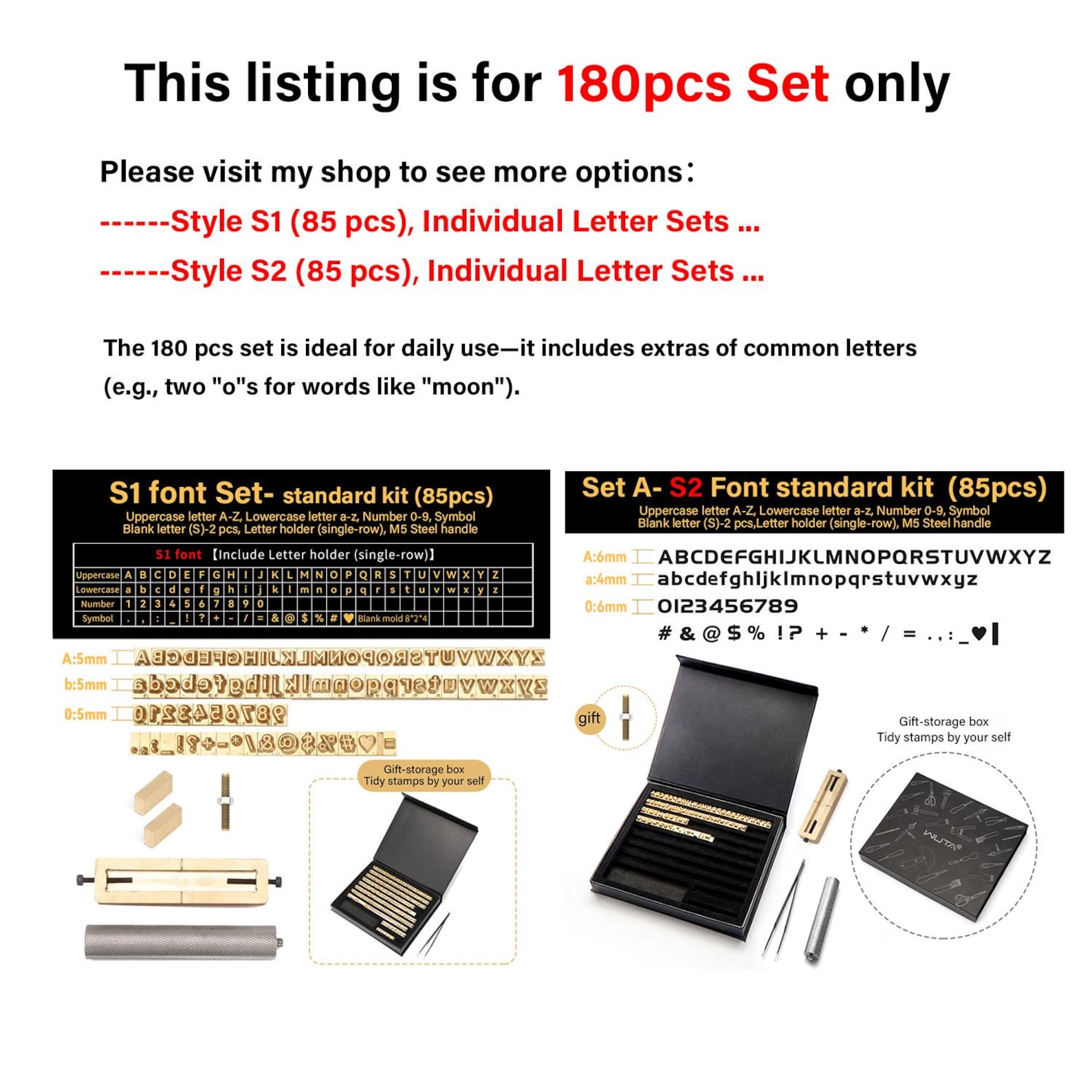 Custom Fonts Copper Brass Stamping Set Essential Letters Numbers ...