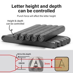 27/36pcs Alphabet Stamp Set Leather Number Metal Stamping Punch Kit ...