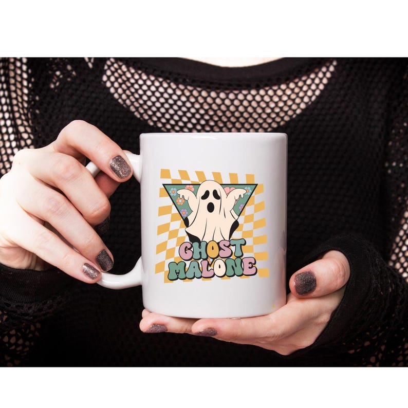 Spooky Retro Ghost Malone PNG, Halloween Ghost Malone Sublimation ...