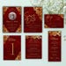 Editable Classy Red Velvet Wedding Invitation Bundle Template, Elegant ...